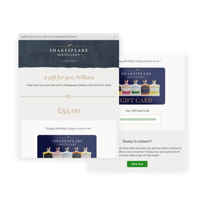 Shakespeare Distillery E-Gift Card | Shakespeare Distillery